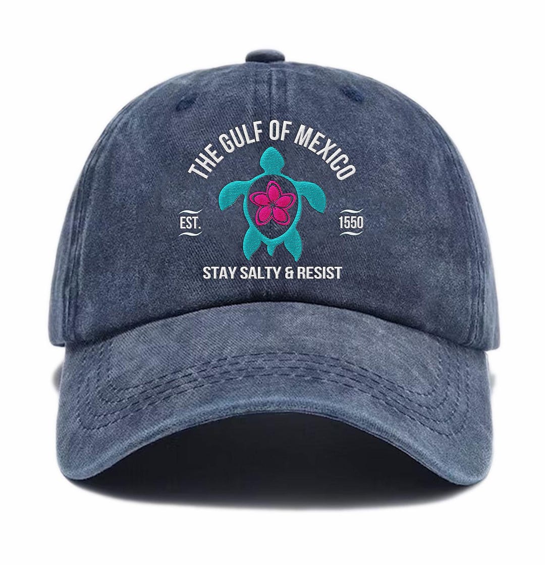 Gulf of Mexico Stay Salty Resistance Embroidered Hat, Subtle Political ...