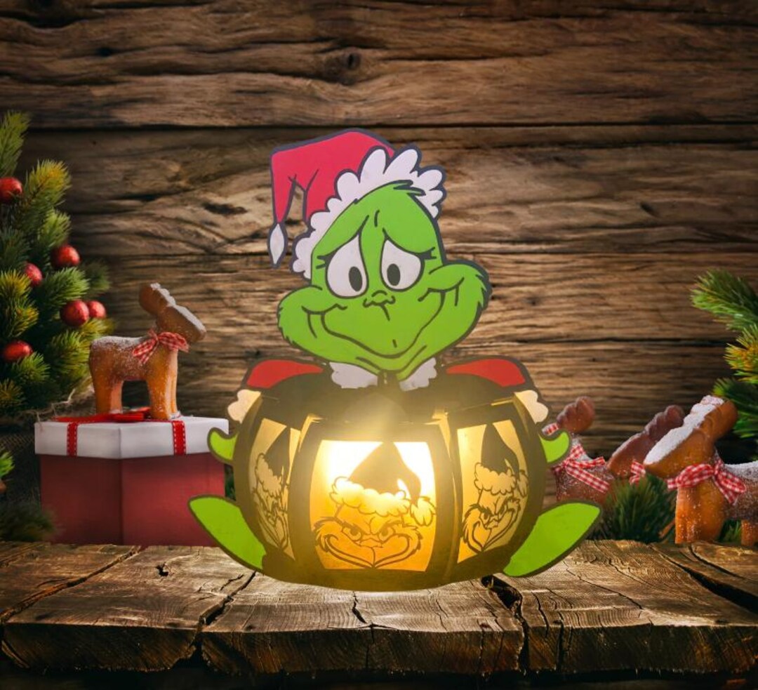 Cartoon Christmas Lantern SVG Funny Lantern Lamp Cut File for Shadow ...