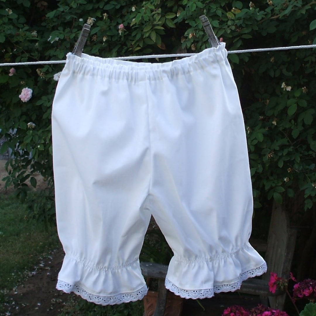Girls Bloomers Cotton Eyelet Lace Trim Elastic Waist Custom Made - Etsy
