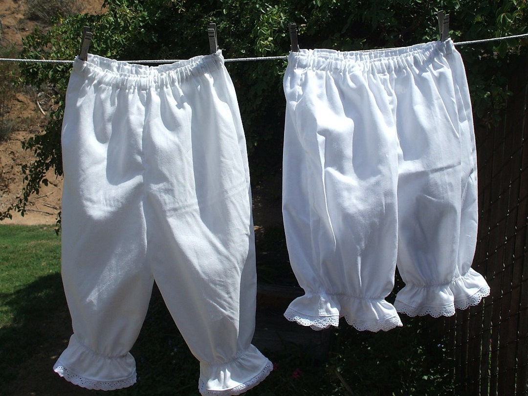 Girls Bloomers Cotton Eyelet Lace Trim Elastic Waist Custom Made - Etsy