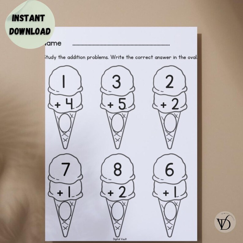 Printable Addition Workbook for Kids – Kindergarten & 1st Grade Math ...