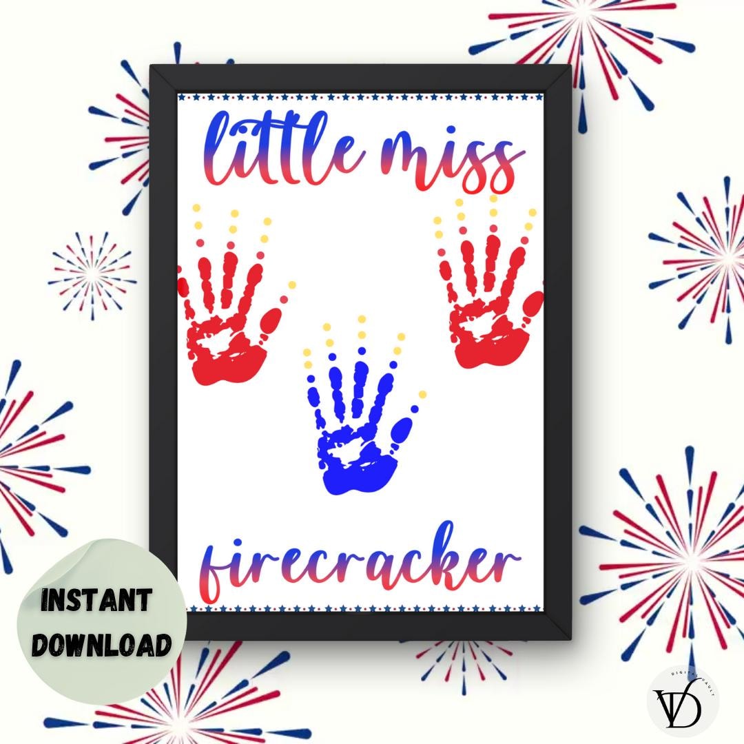 4th of July Handprint Art: Patriotic Kids Craft (PDF Printable Template ...