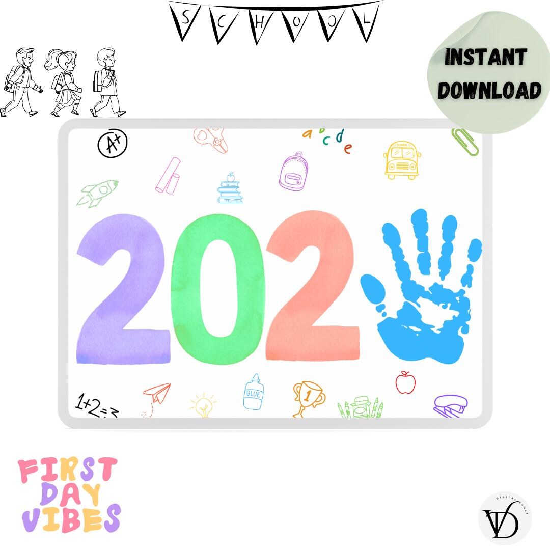 First Day of School 2025 Handprint Art Keepsake (printable PDF File) - Etsy