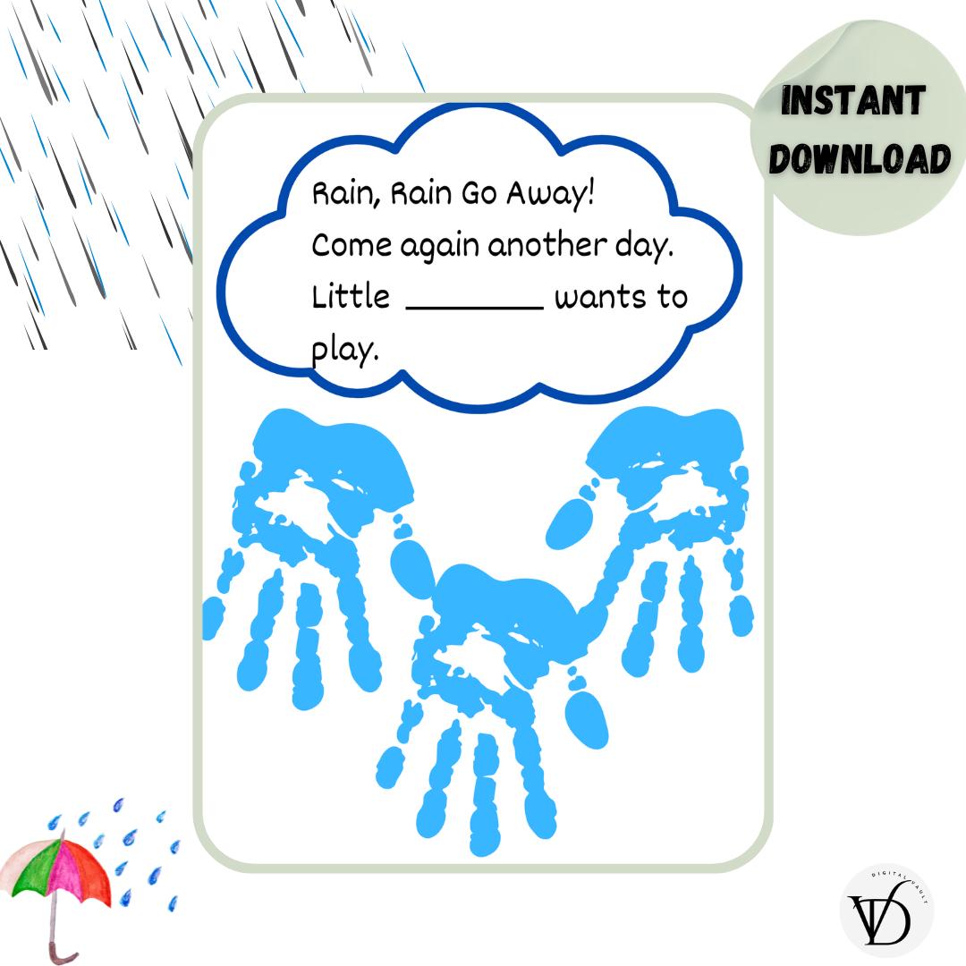 Rain, Rain Go Away Handprint Art – Fun Spring or Summer Keepsake for ...
