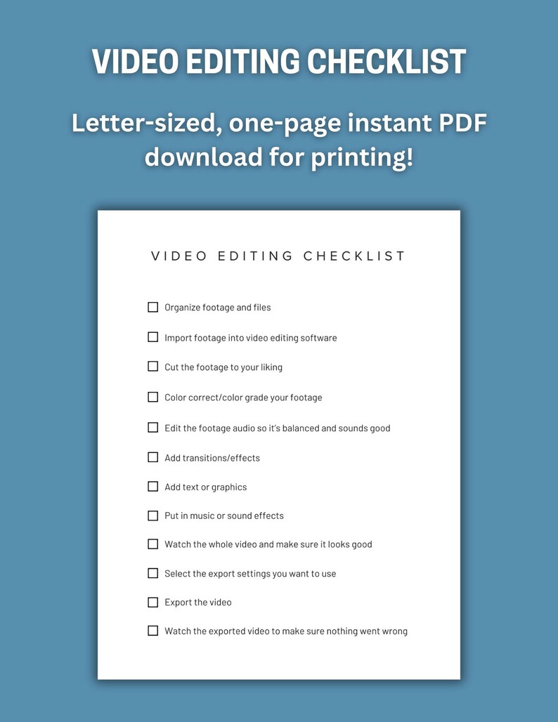 Video Editing Workflow Checklist Essential Guide for Beginners ...