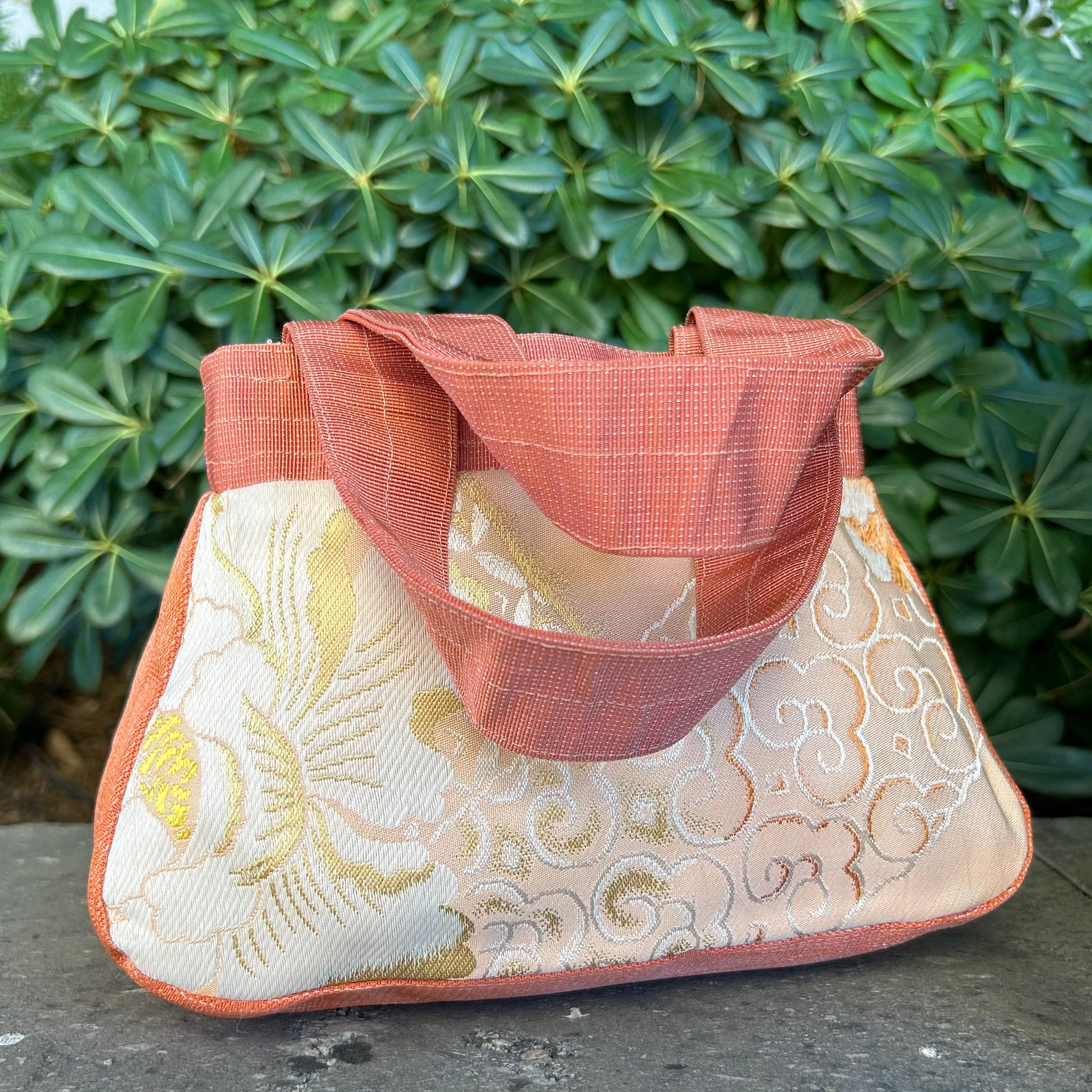 One-of-a-kind Purse, Two Handle Bag, Vintage Japanese Obi Purse, Gift ...