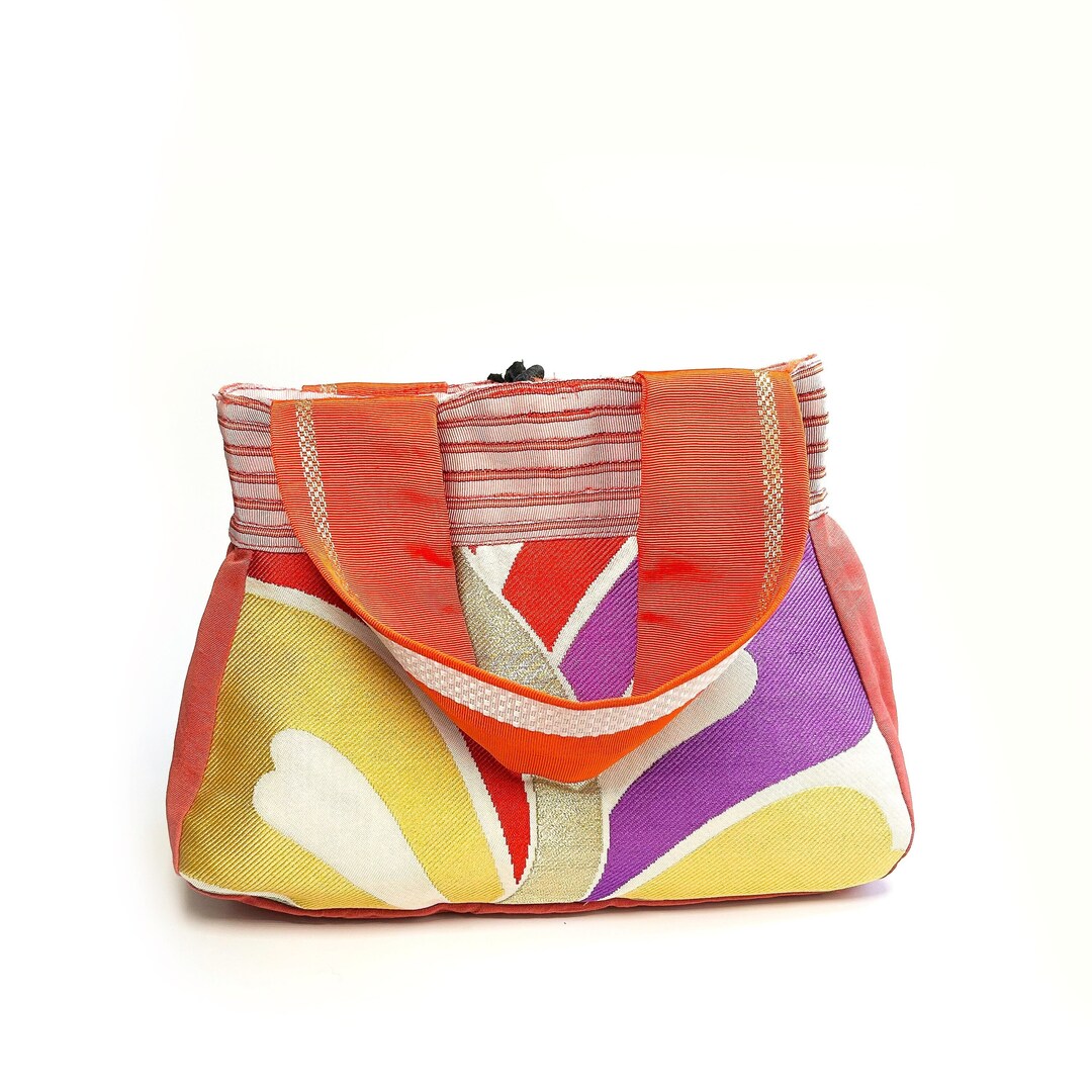 One-of-a-kind Purse, Two Handle Bag, Vintage Japanese Obi Purse, Gift ...