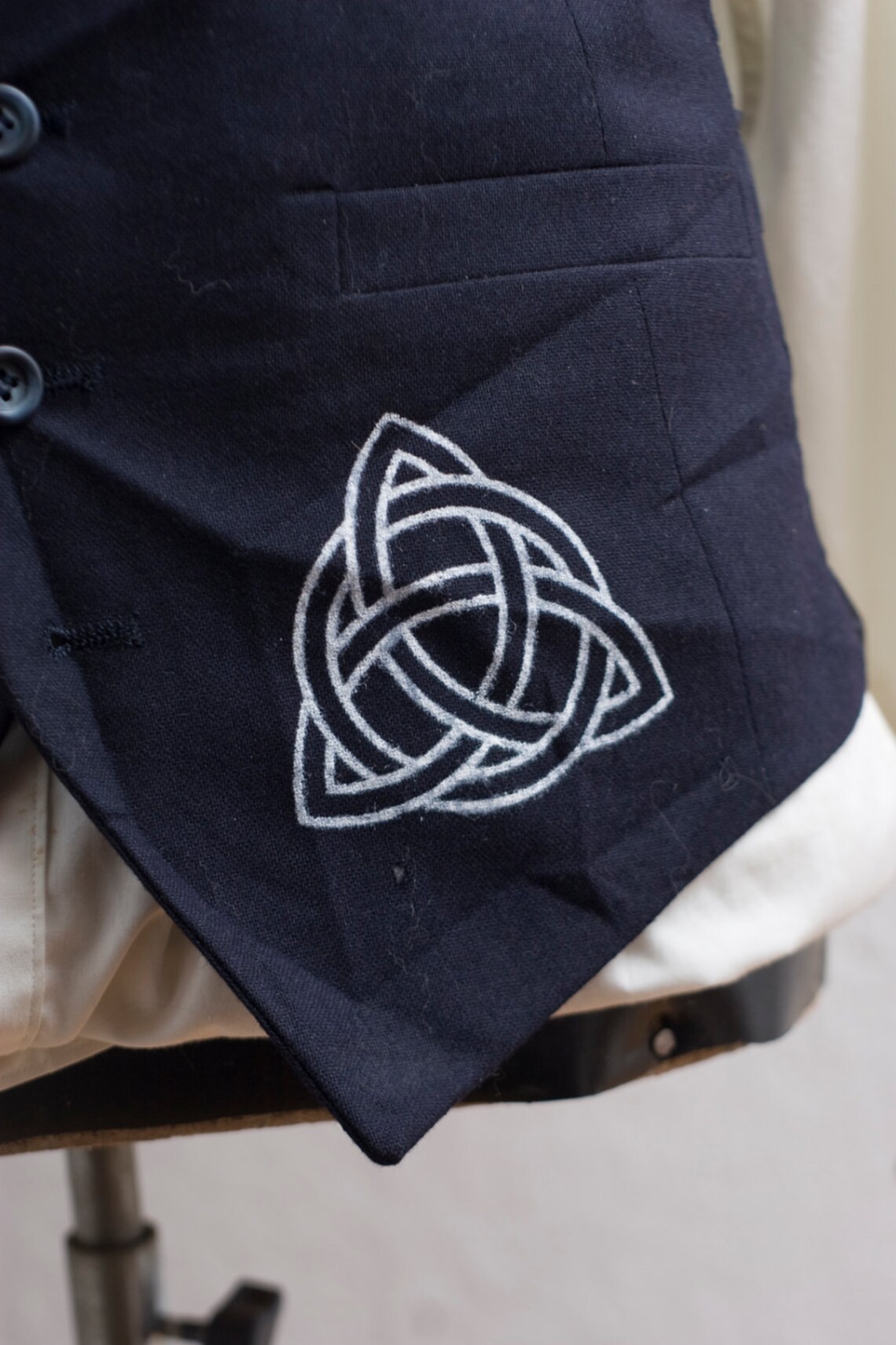 Men's Suit Vest / Vintage Navy Pinstripe Waistcoat / Screen Printed ...