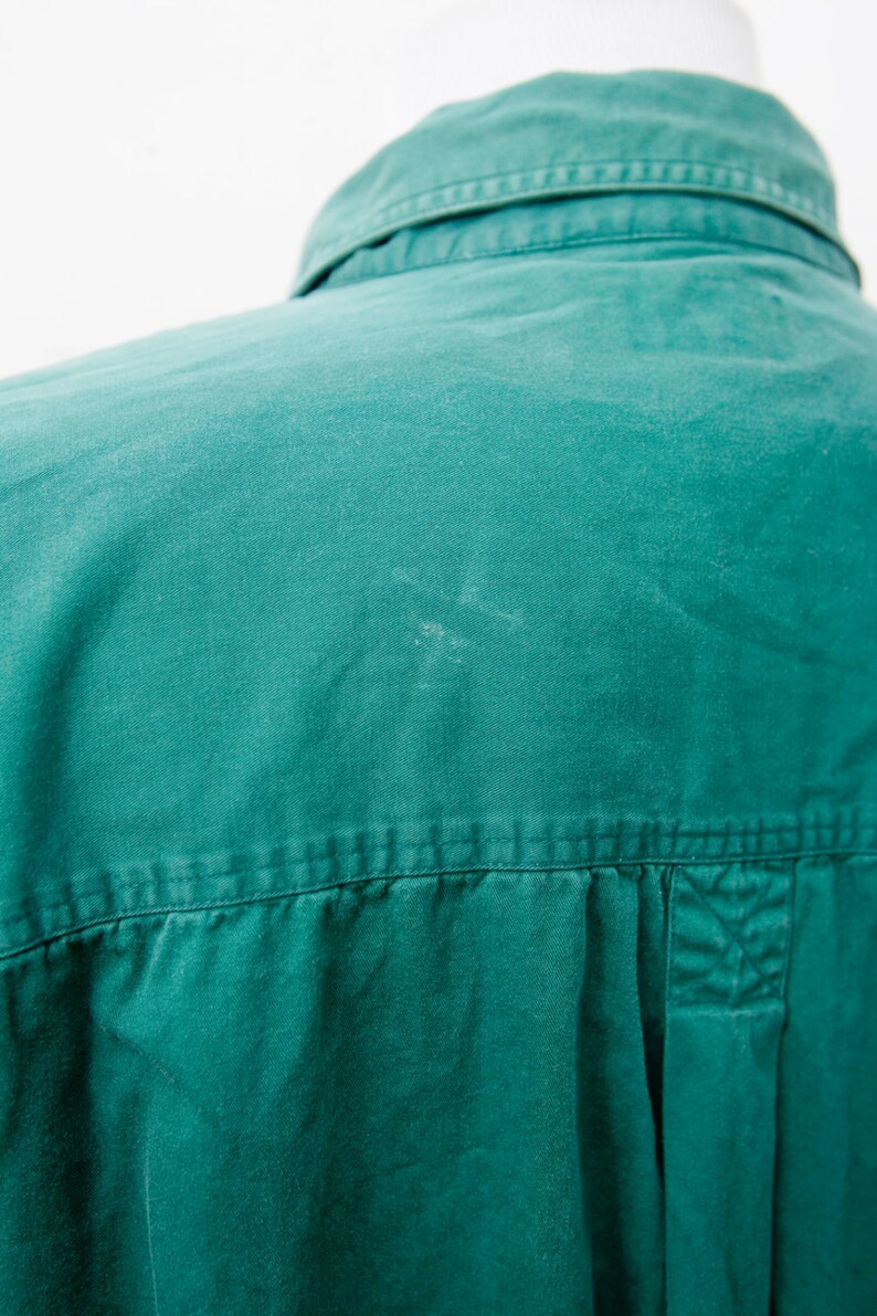 Men's Work Shirt / Lightweight Vintage Green Shirt / Size Large-xl - Etsy