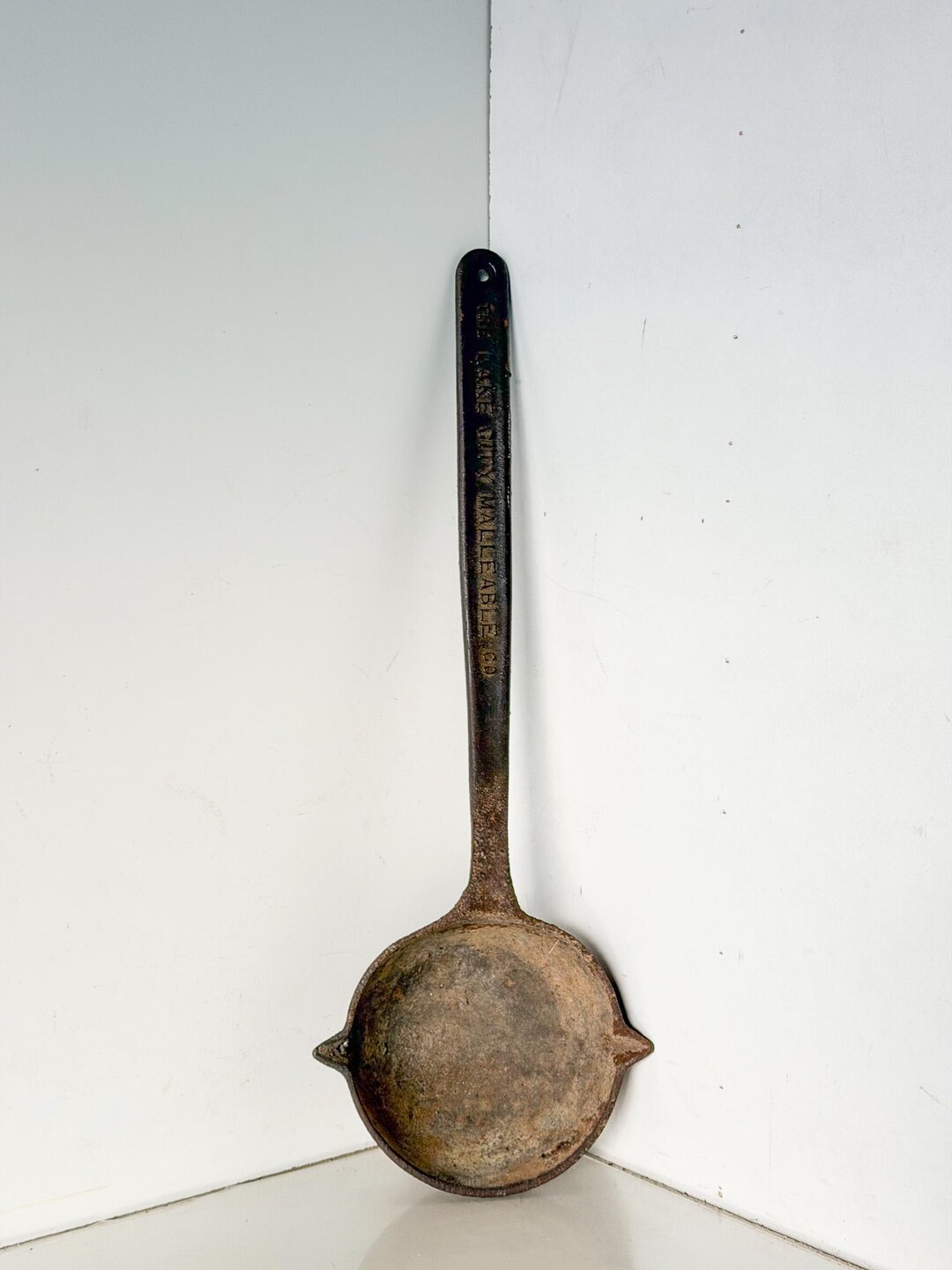 Antique Lake City Malleable Cleveland Ohio Cast Iron Lead Casting Ladle ...