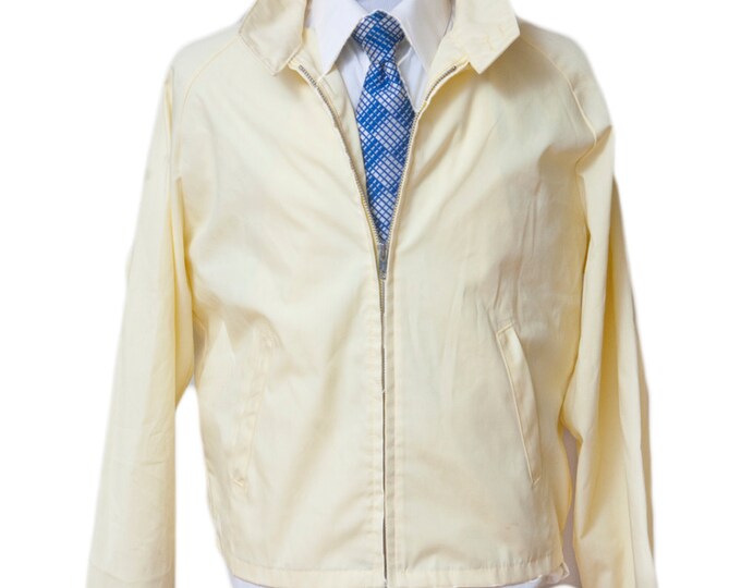 Men's Coat / Vintage Yellow Spring Jacket by Sir Jack / Size Large - Etsy