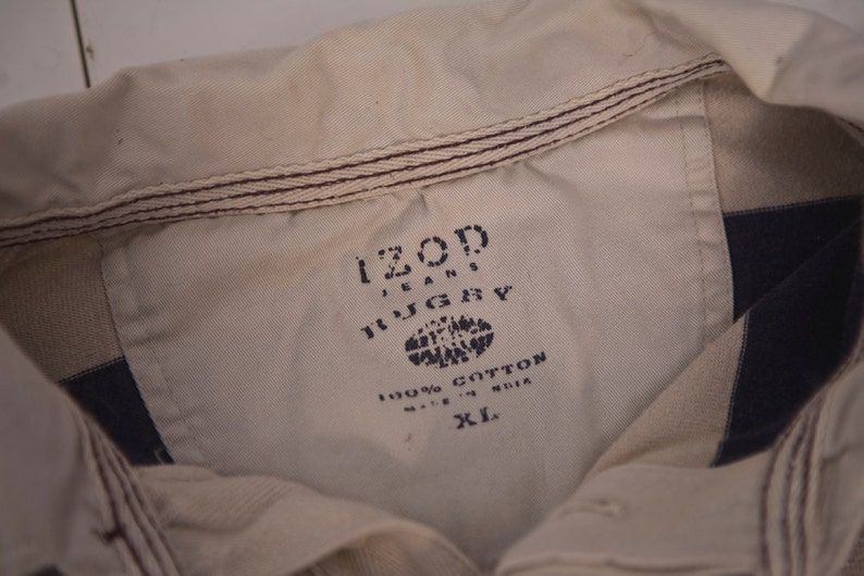 XL Izod Rugby Shirt Upcycled With Screen Printed Tree - Etsy