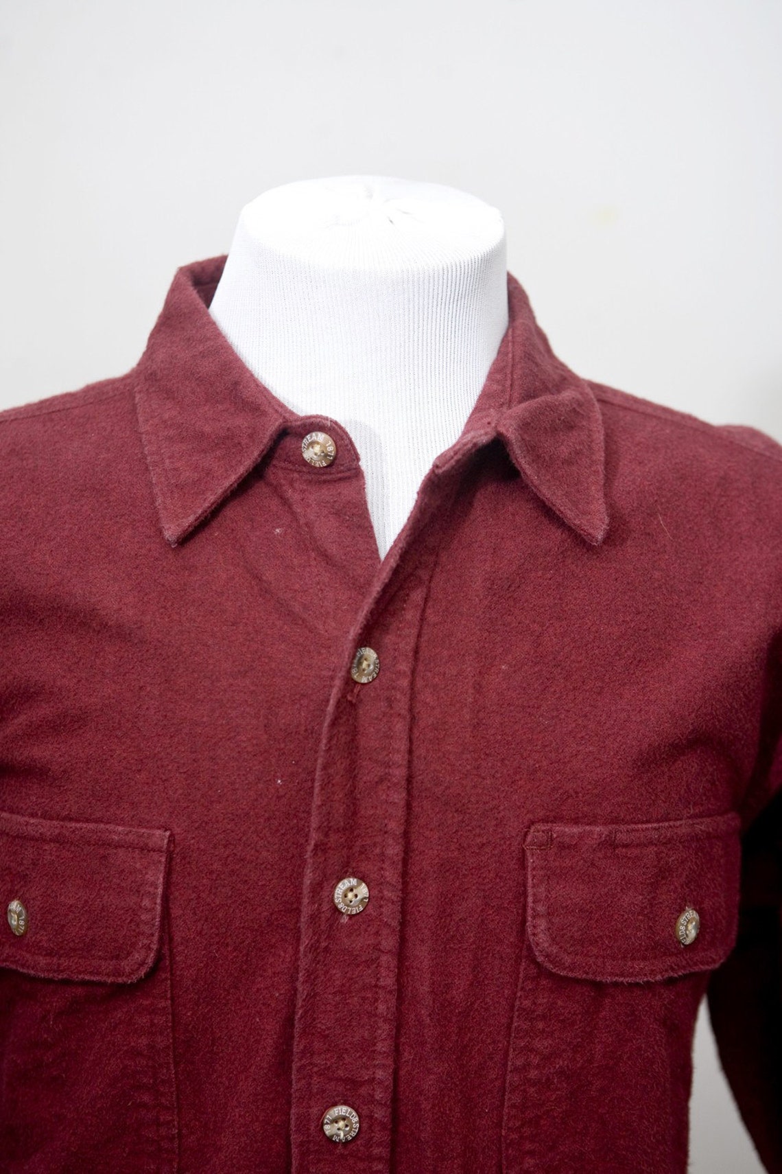 Men's Large Upcycled Flannel Shirt With Screen Printed Grizzly Bear - Etsy