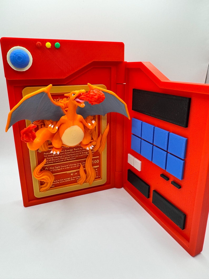 Pokédex Stand 3D Printed, Perfect Display for Custom Pokémon Cards ...