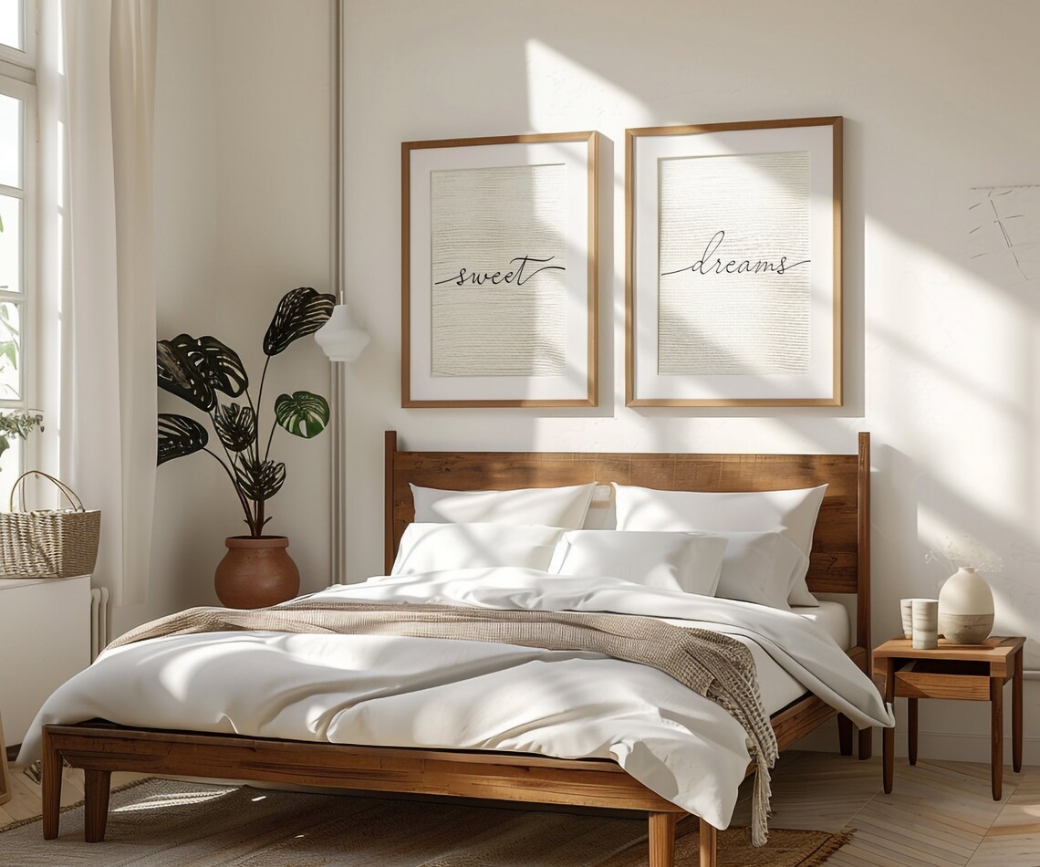 Sweet Dreams Set of 3 Prints Bedroom Wall Decor Over Bed Wall Prints ...