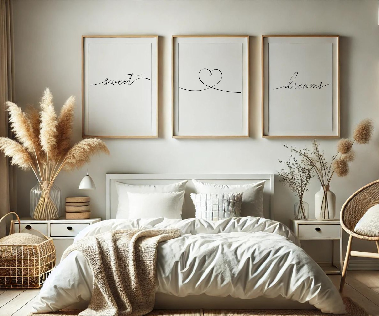Sweet Dreams Set of 3 Prints Bedroom Wall Decor Over Bed Wall Prints ...