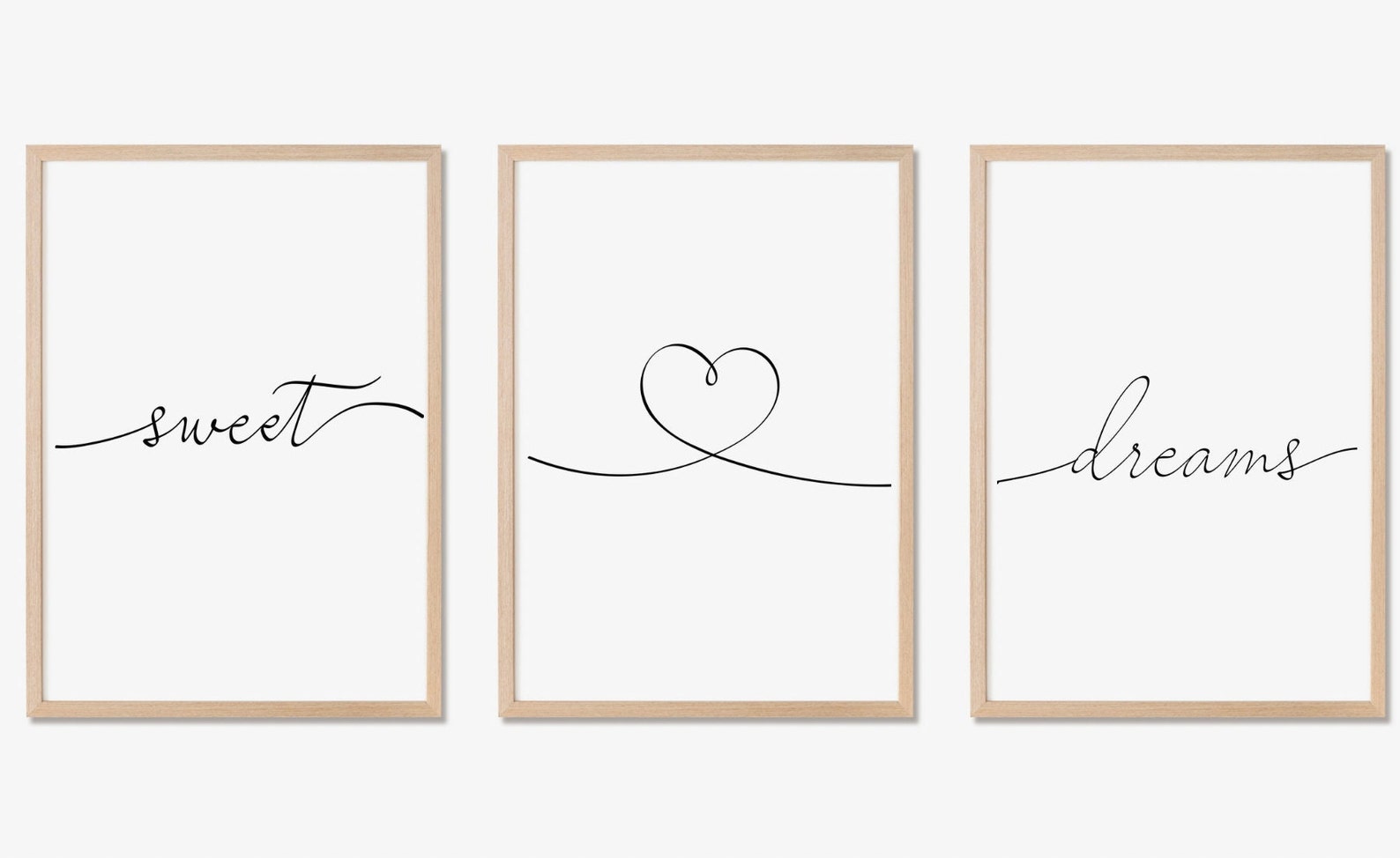 Sweet Dreams Set of 3 Prints Bedroom Wall Decor Over Bed Wall Prints ...