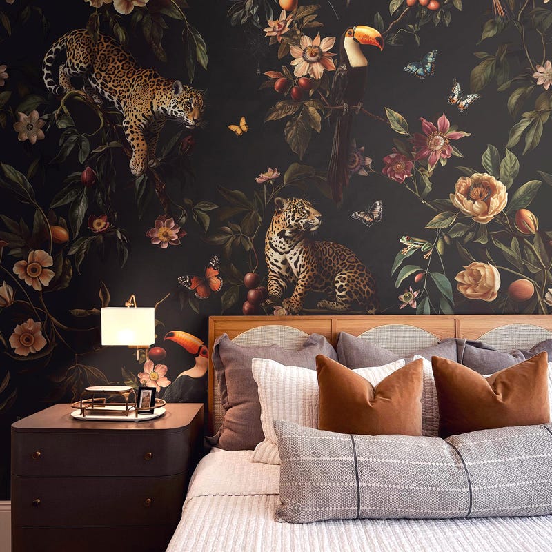 Jaguar Jungle Mural - Etsy