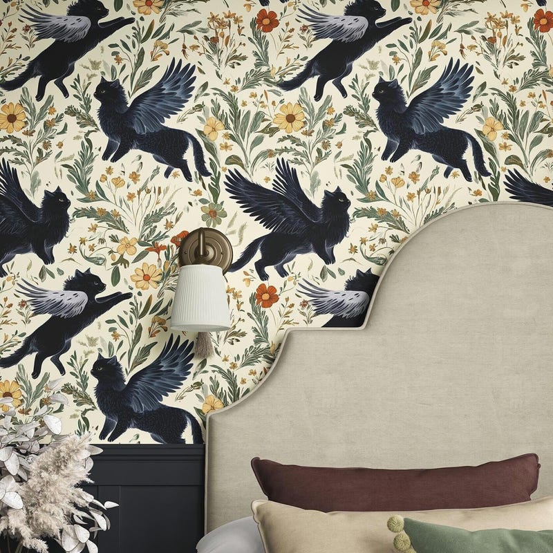 Cat Flying Wallpaper - Etsy