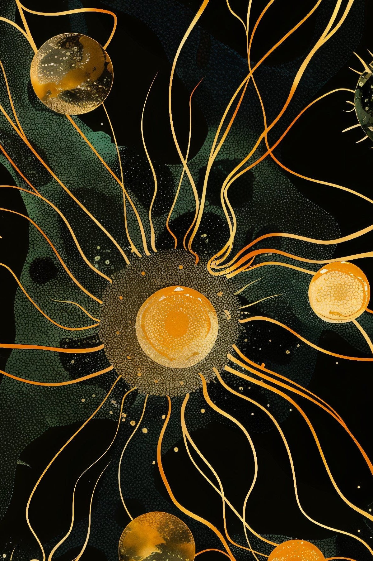 Green Abstract Cells Wallpaper - Etsy
