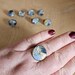 Patchwork Denim and Fabric Ring, Antique Bronze Adjustable Ring Band ...