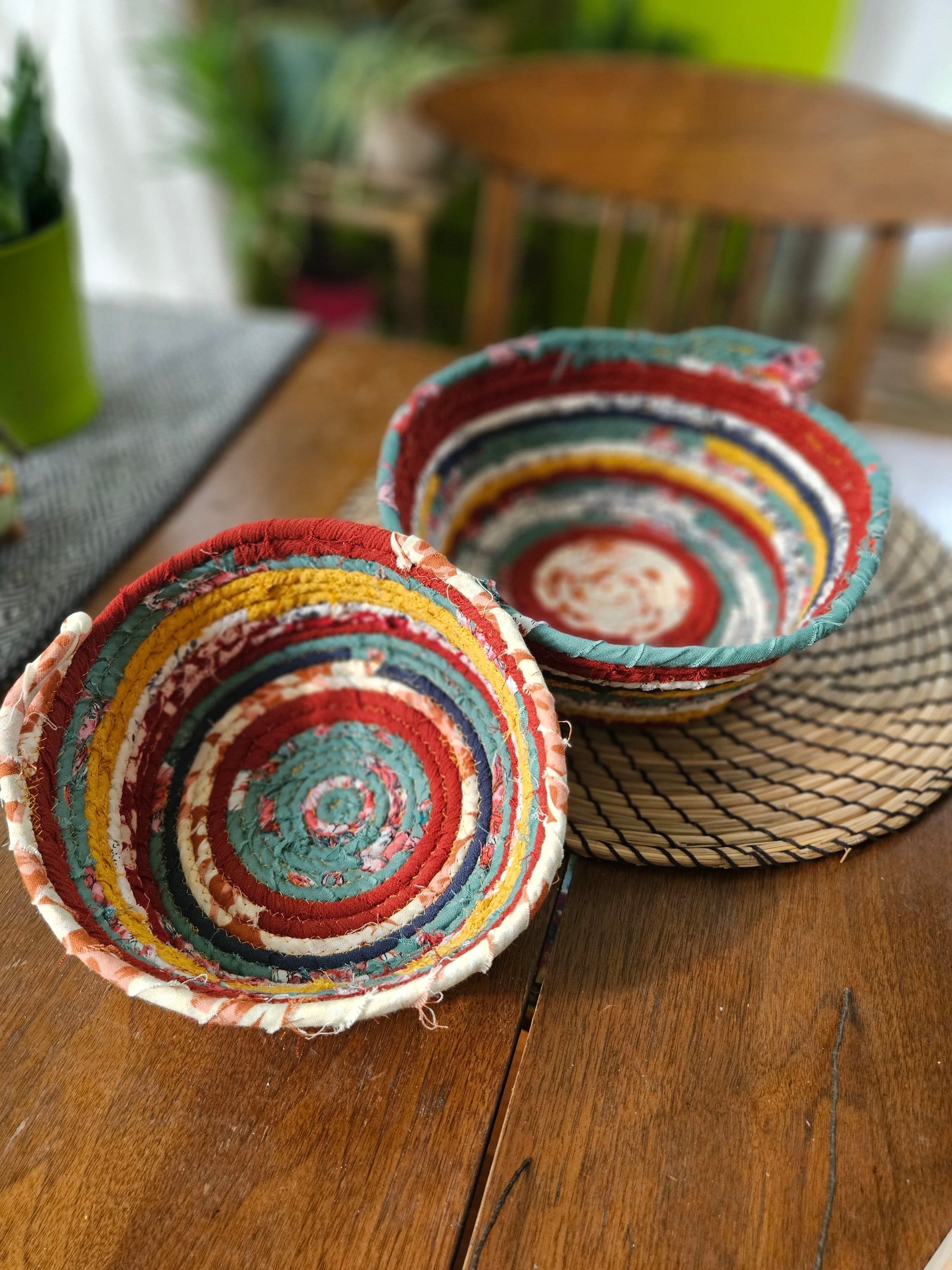 Upcycled Fabric Rope Bowl Colorful Coiled Fabric Bowl Fabric - Etsy