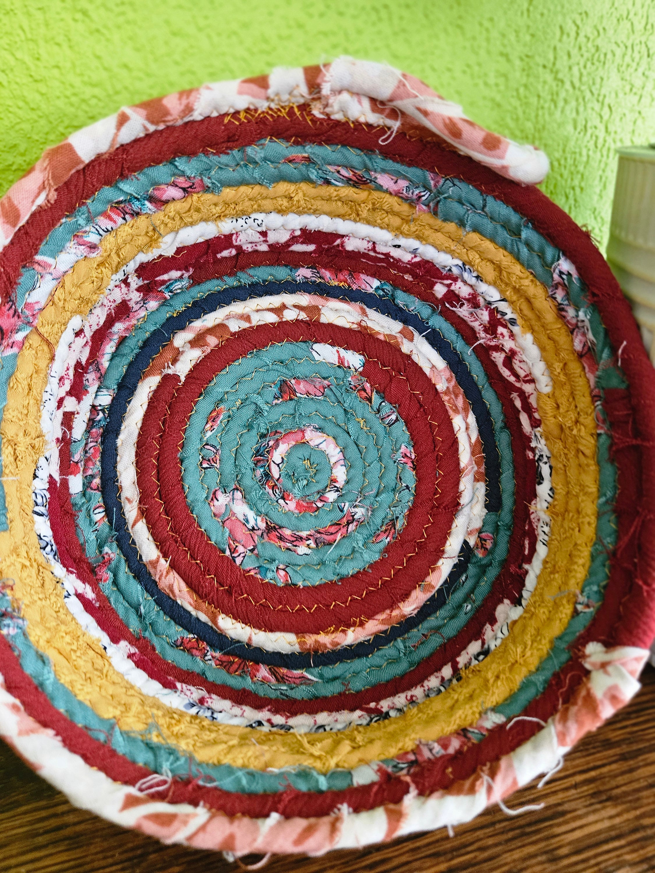 Upcycled Fabric Rope Bowl Colorful Coiled Fabric Bowl Fabric - Etsy