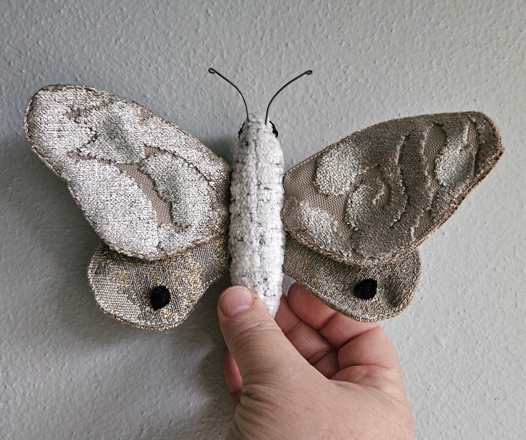 Textile Moth, Fabric Wall Hanging Moth / Butterfly, Faux Taxidermy Home ...