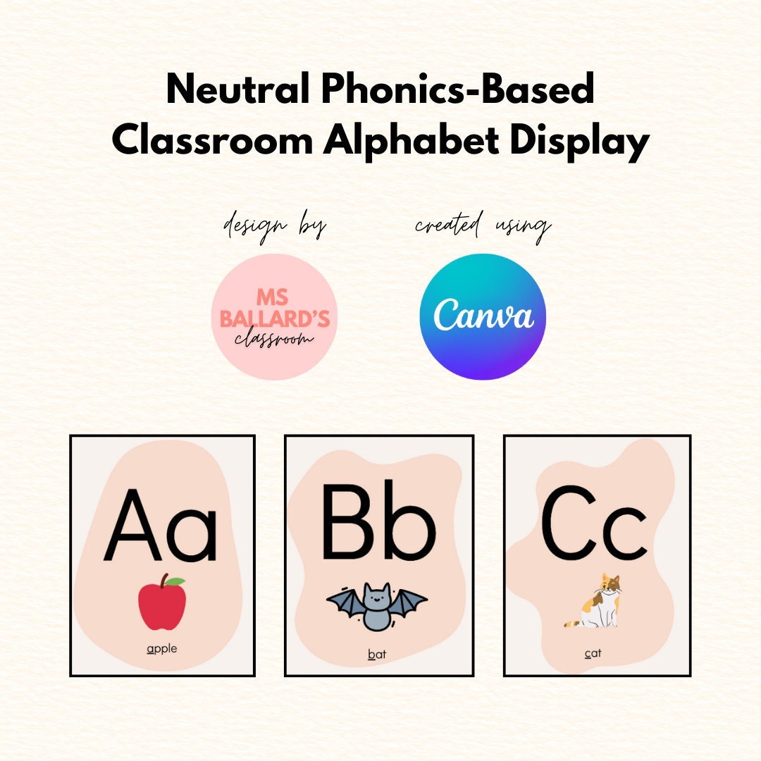 Neutral Phonics-based Classroom Alphabet Display - Etsy
