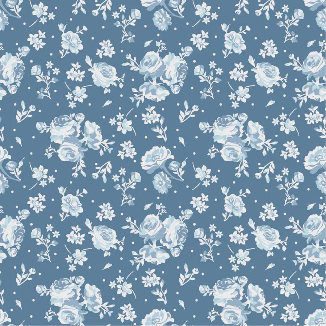 Elise Vintage Rose Denim by Terri Henson for Poppie Cotton - Etsy