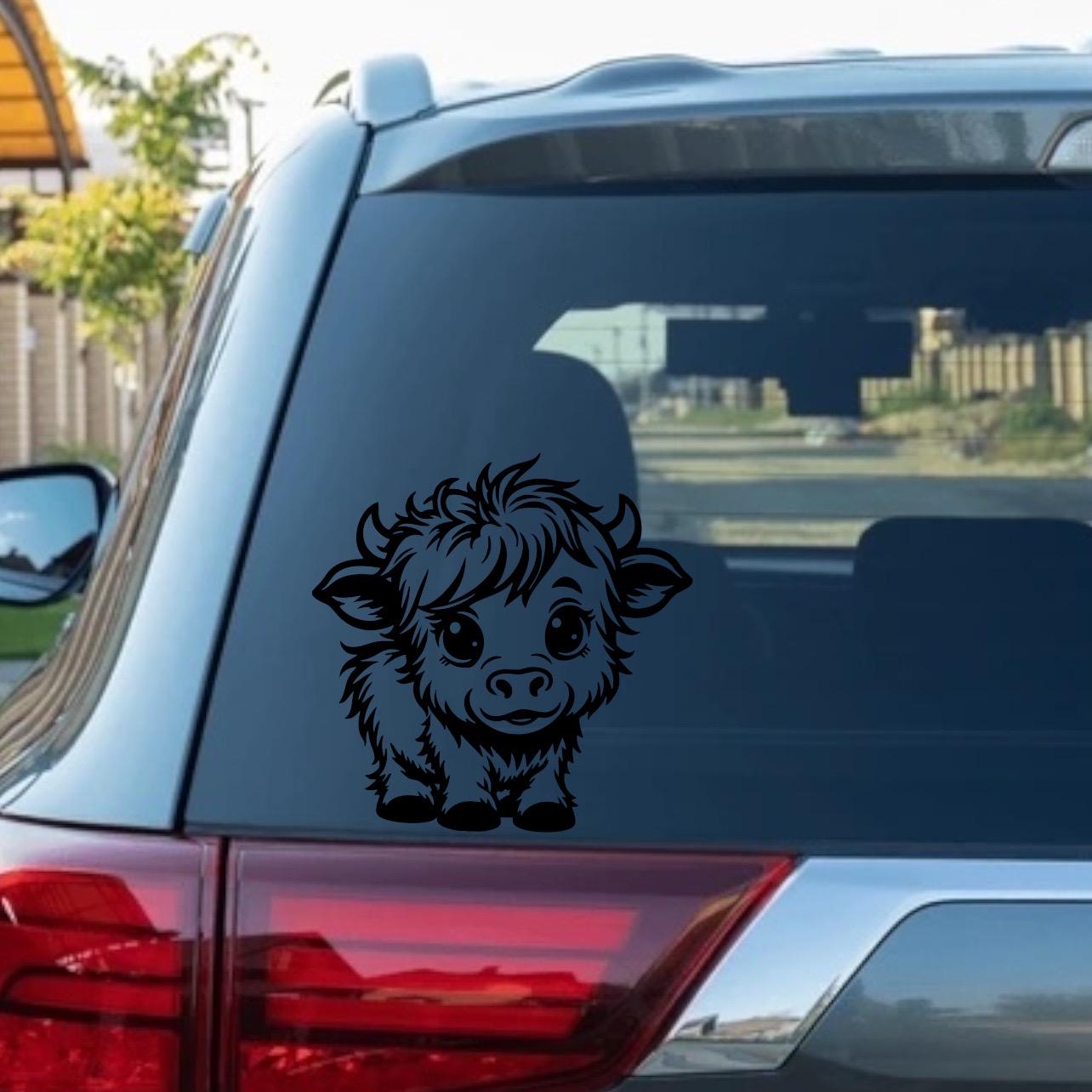 Highland Cow Vinyl Decal: Weather Resistant, 5x5 In - Etsy