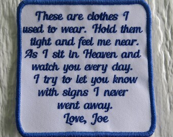 2-4 WEEKS TURN AROUND Sew on 4.75 Inch Heart You Left Us Memories Color ...