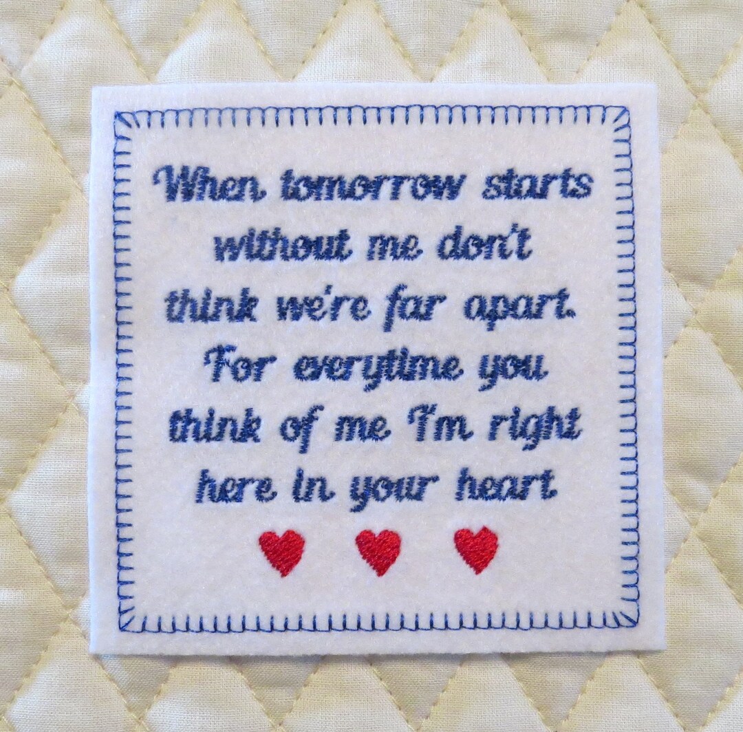 2-4 WEEKS TURN AROUND Sew on 3.5 Inch-when Tomorrow Start - Felt Only ...