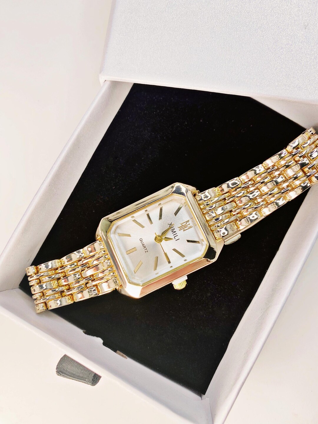 Amelia // Gold Cream Square Watch || Wedding Jewellery Brides Bridal ...