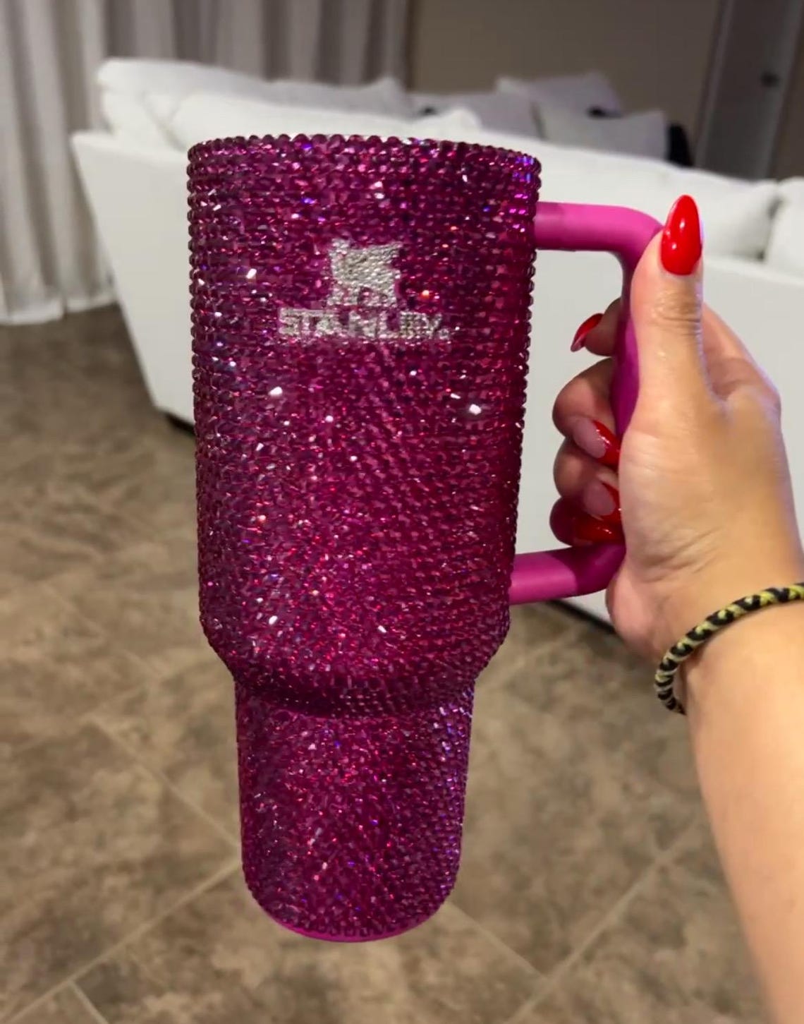 40 Oz Authentic Stanley Quencher, Custom Rhinestone Tumbler, Bling Cup ...