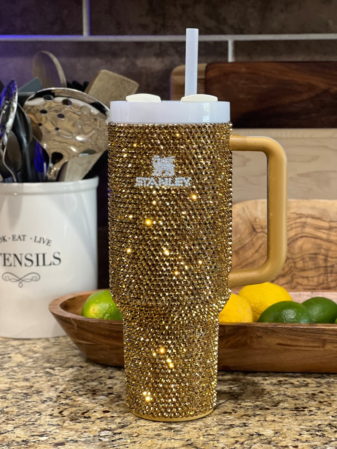 40 Oz Authentic Stanley Quencher, Rhinestone Tumbler, Stanley Cup ...