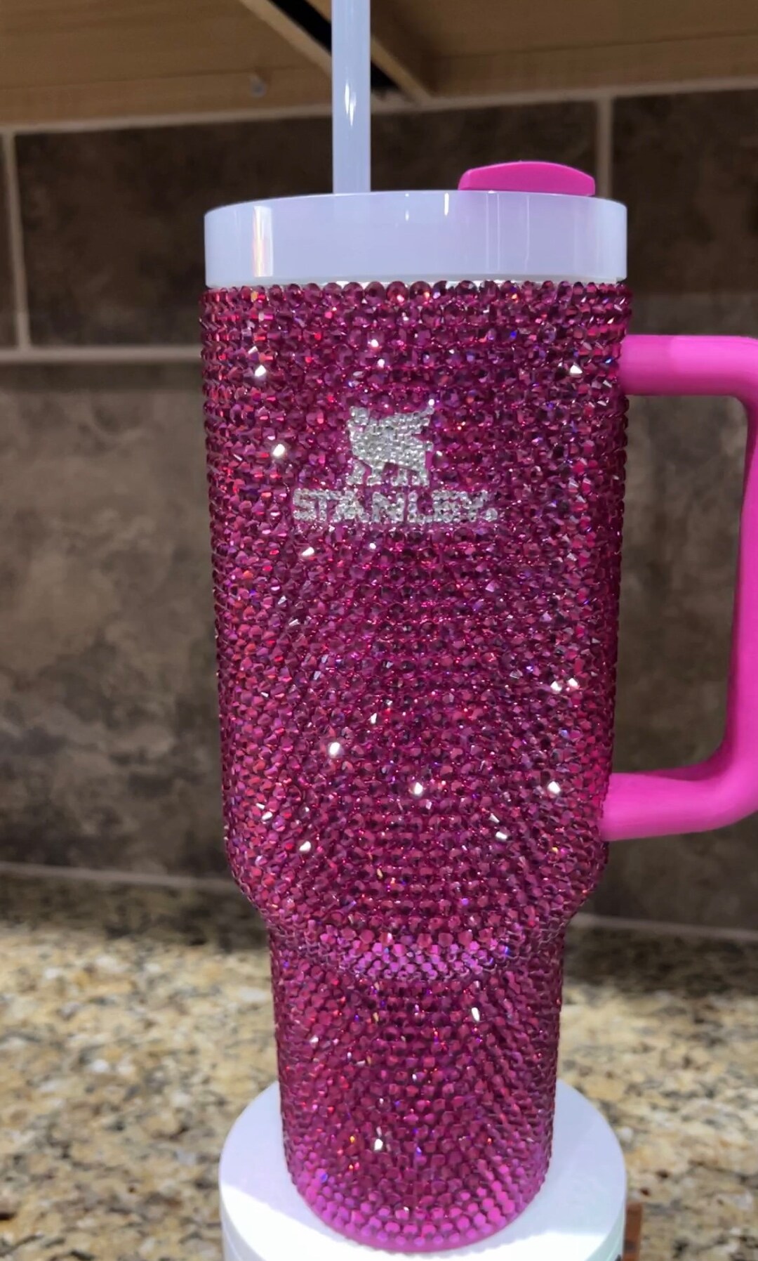40 Oz Authentic Stanley Quencher, Custom Rhinestone Tumbler, Rhinestone ...