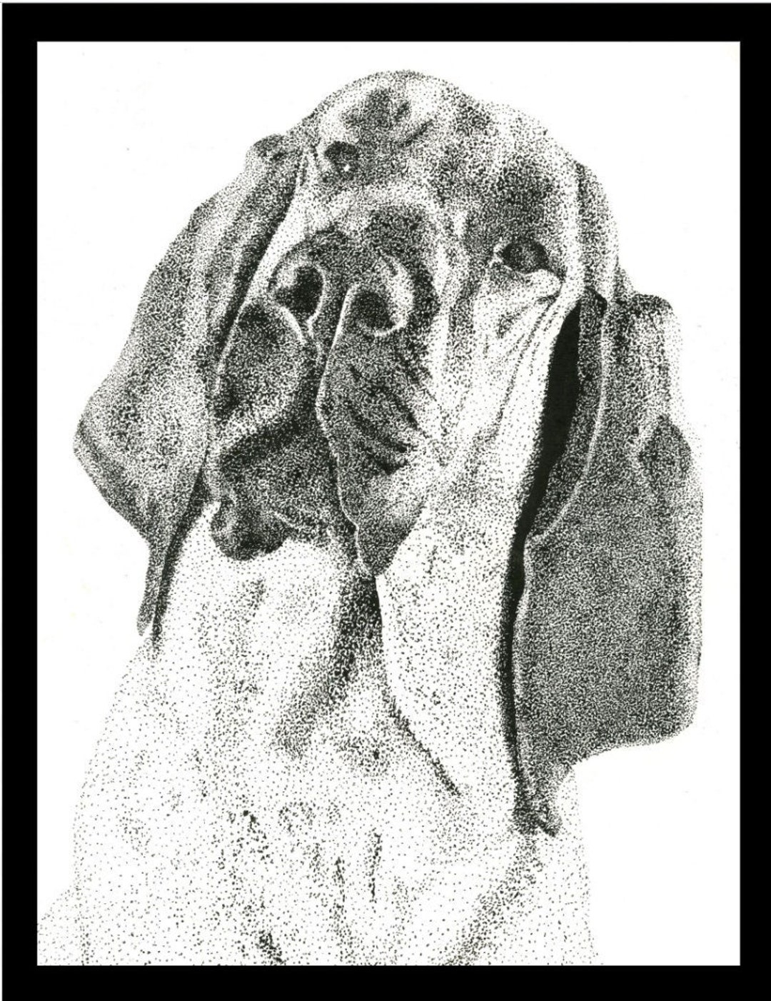 Custom Pet/animal Stippling Portrait - Etsy
