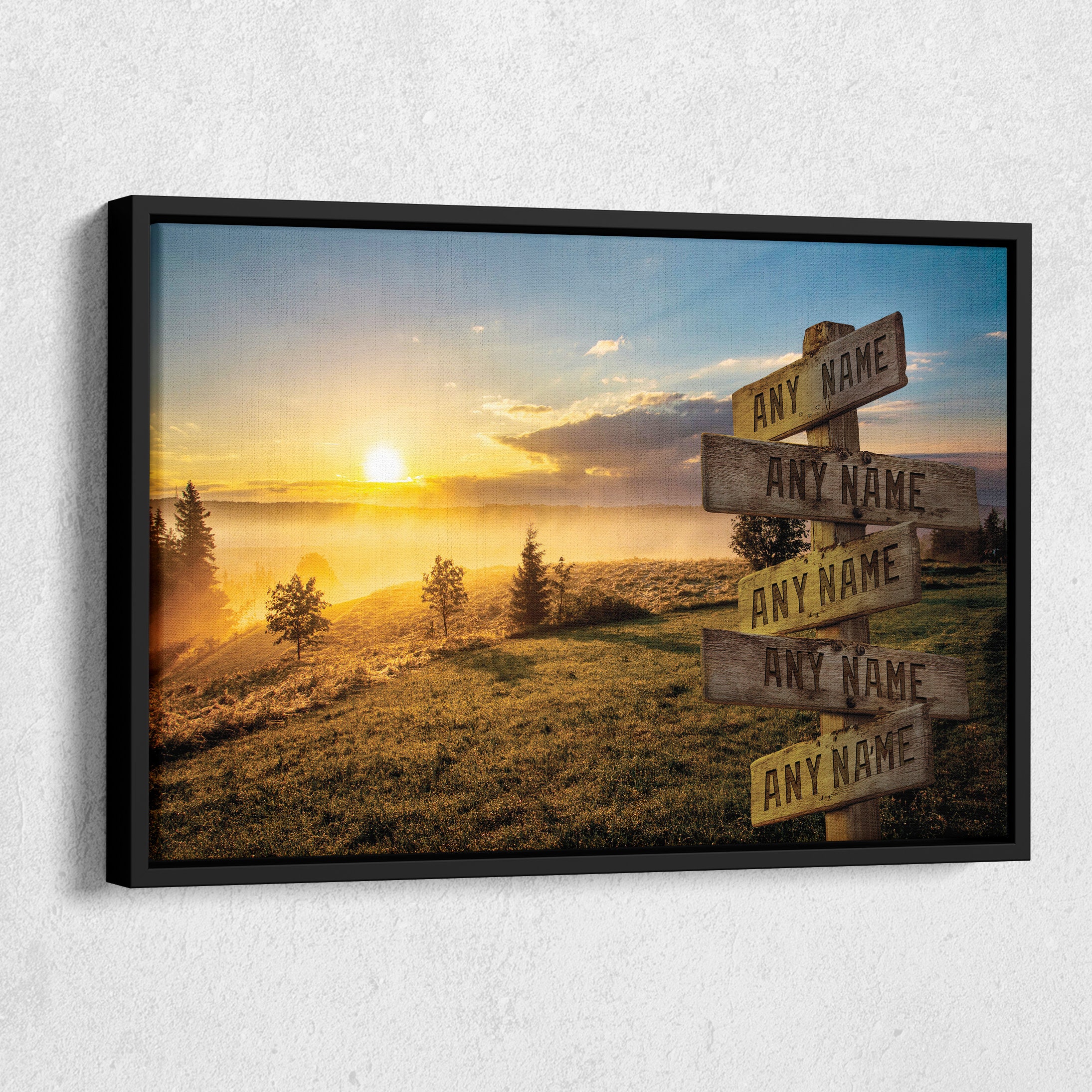 Custom Family Street Sign Canvas With Names, Gift for Family With Kids ...