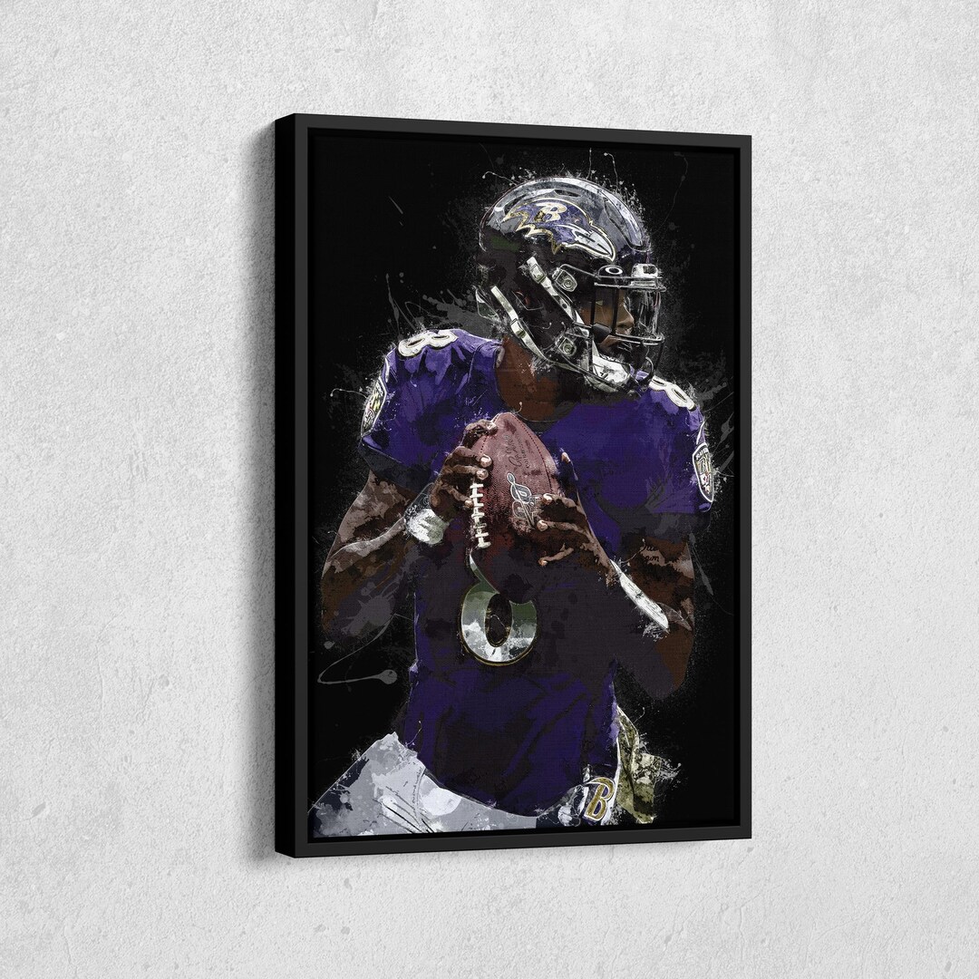 Lamar Jackson Canvas Print - Baltimore Ravens Wall Art, Football Decor ...