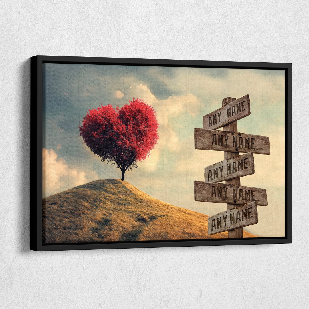 Custom Family Street Sign Canvas With Names, Gift for Family With Kids ...