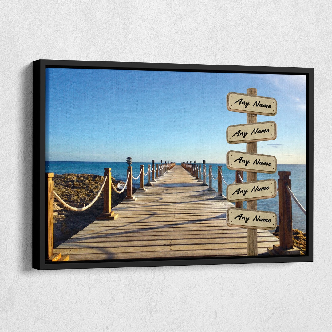 Custom Family Street Sign Canvas With Names, Gift for Family With Kids ...