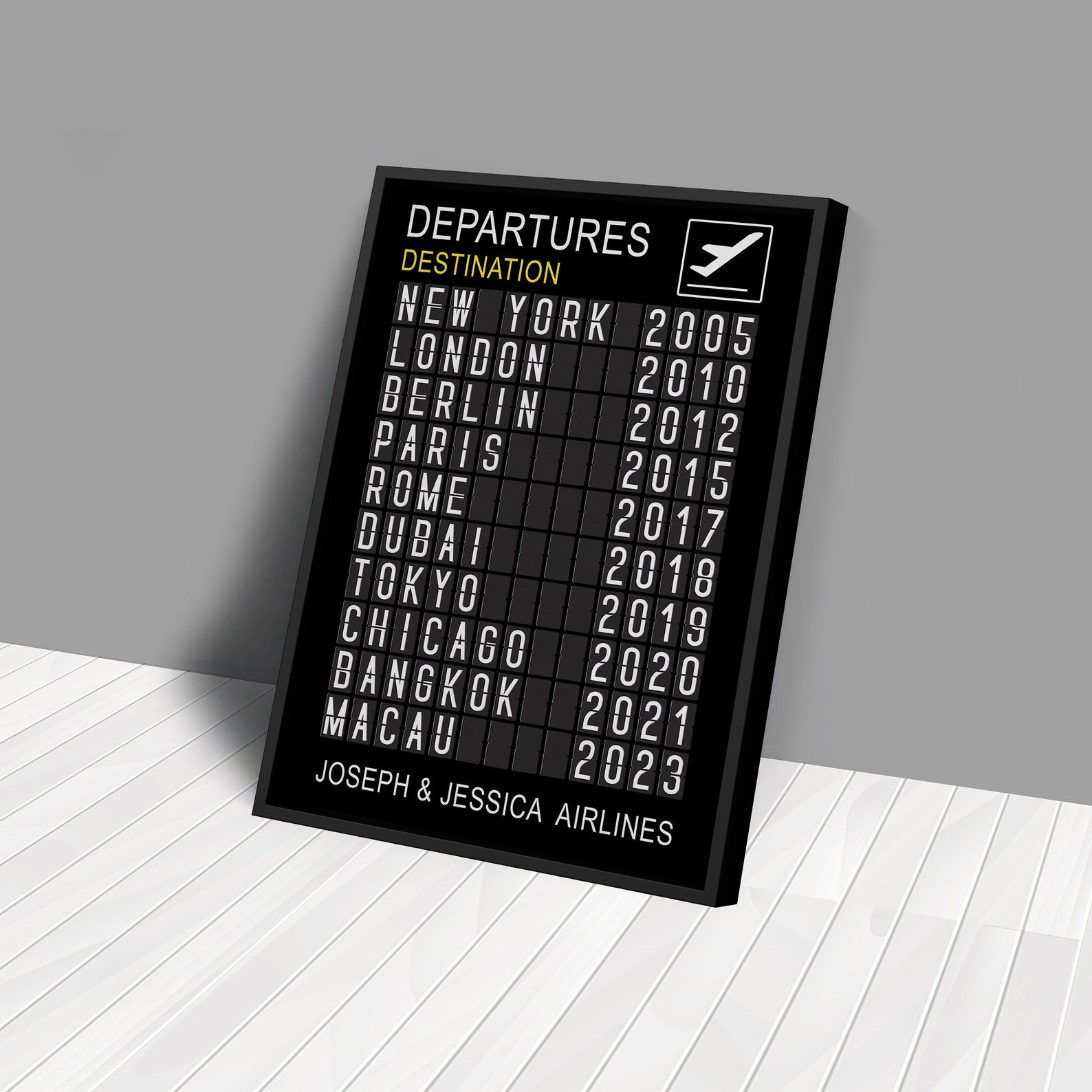 Personalised Custom Travel Poster, Departure Board, Airport Travel ...