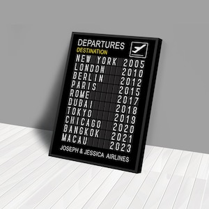 Personalised Custom Travel Poster, Departure Board, Airport Travel ...
