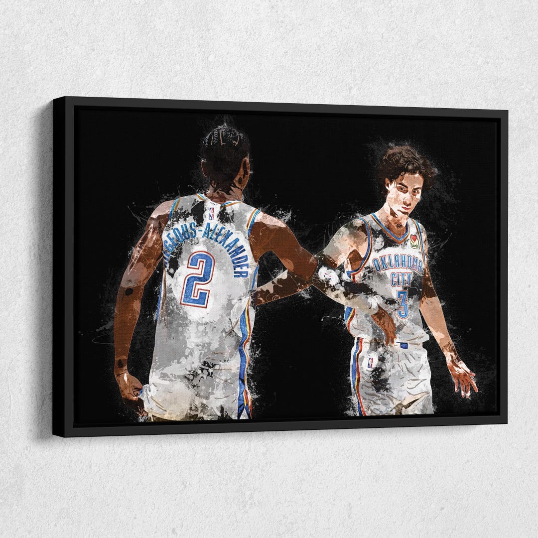 Shai Gilgeous-alexander & Josh Giddey Canvas Print Oklahoma City ...