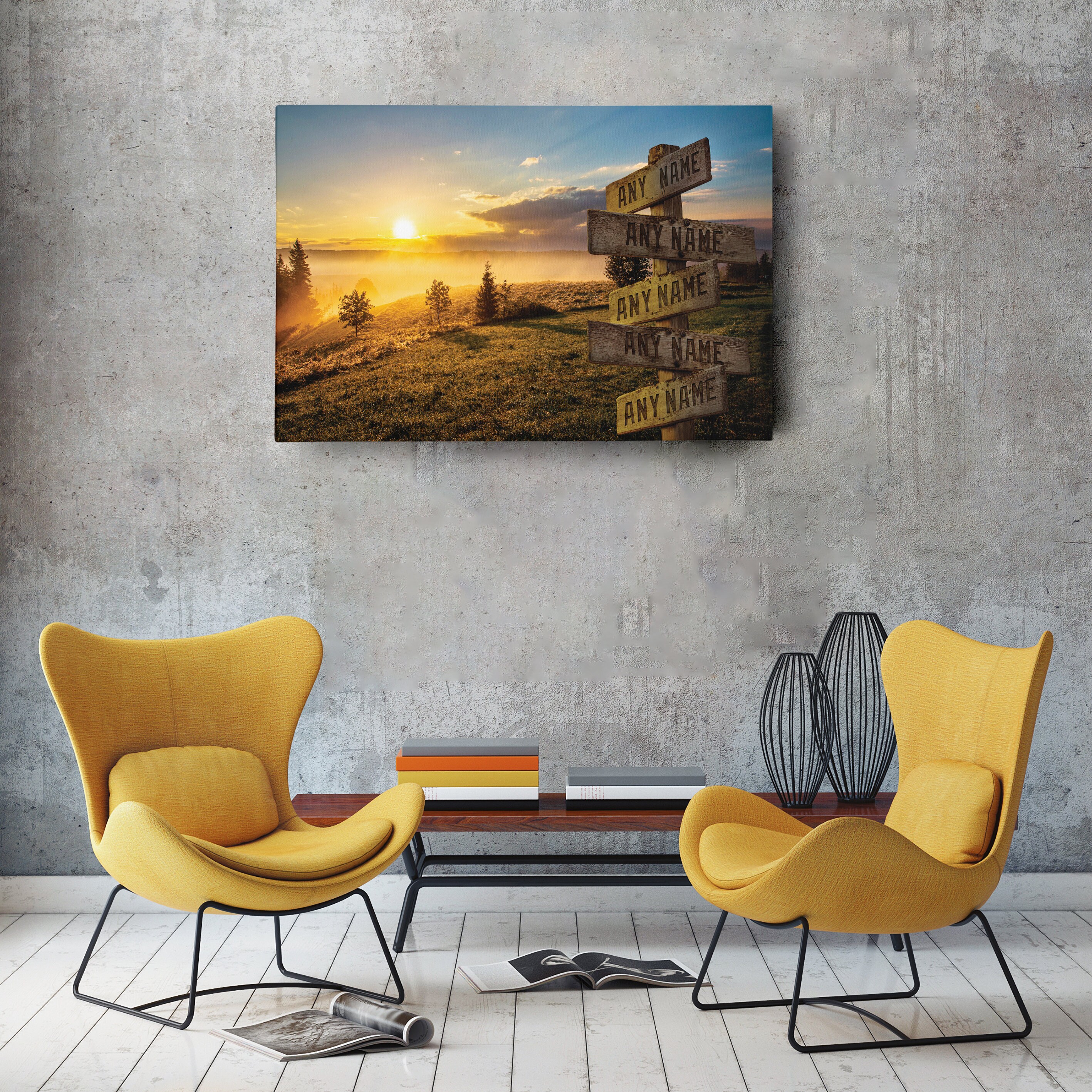 Custom Family Street Sign Canvas With Names, Gift for Family With Kids ...