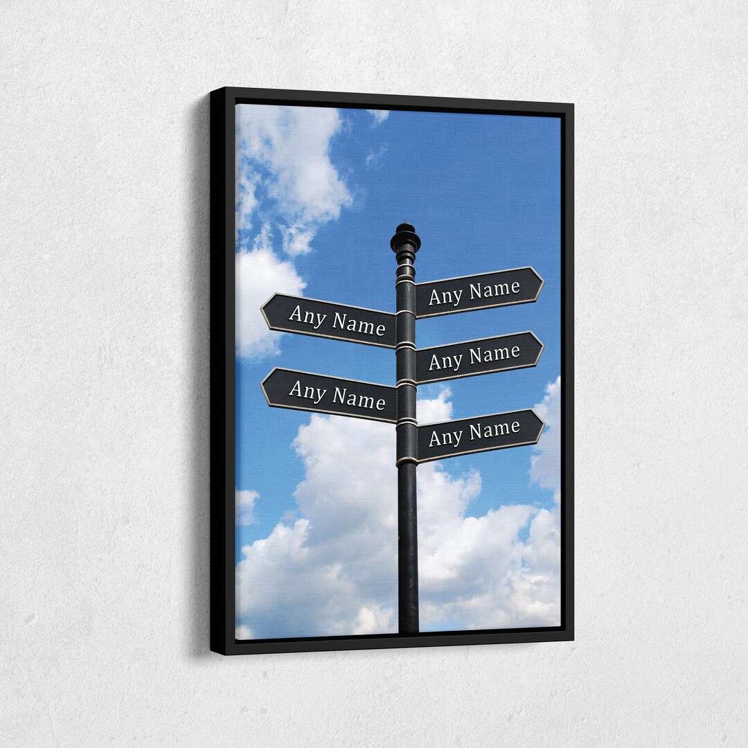Custom Family Street Sign Canvas With Names, Gift for Family With Kids ...
