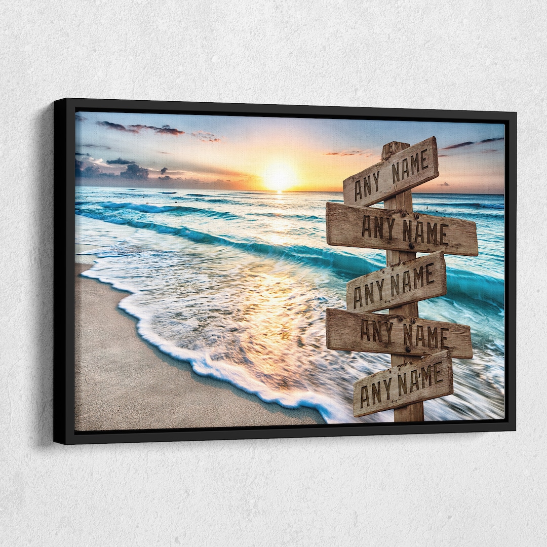Custom Family Street Sign Canvas With Names, Gift for Family With Kids ...