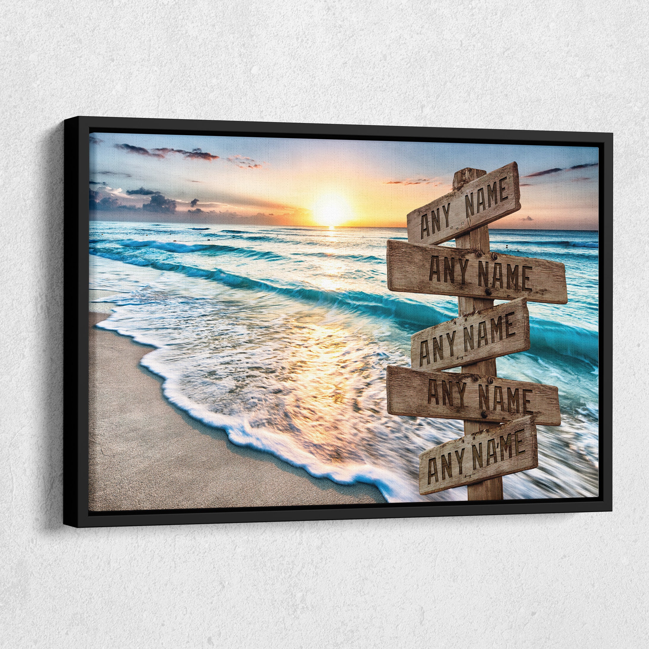 Custom Family Street Sign Canvas With Names, Gift for Family With Kids ...