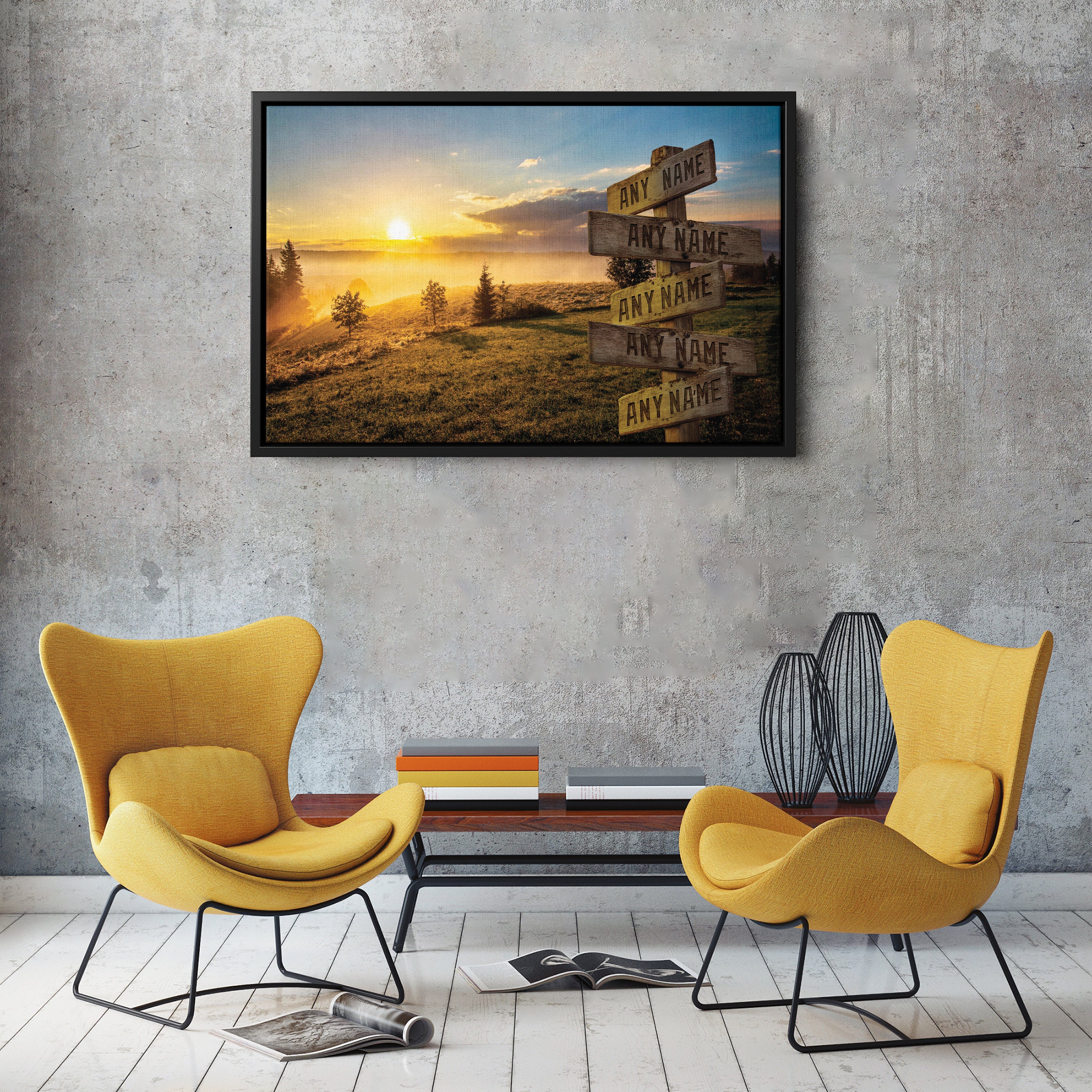 Custom Family Street Sign Canvas With Names, Gift for Family With Kids ...